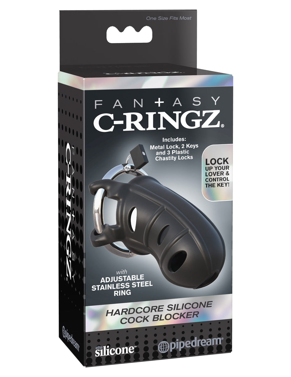 Fantasy C-Ringz® Hardcore Silicone Cock Blocker - Black – Pipedream® Wholesale